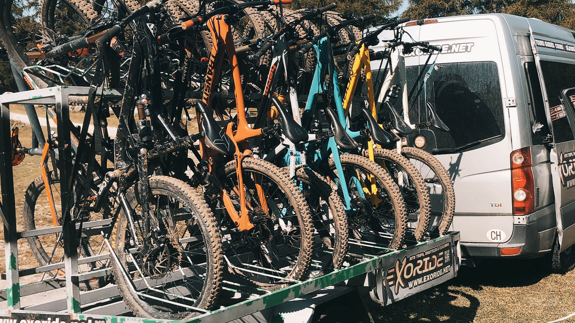 MTB shuttles in the swiss Alps